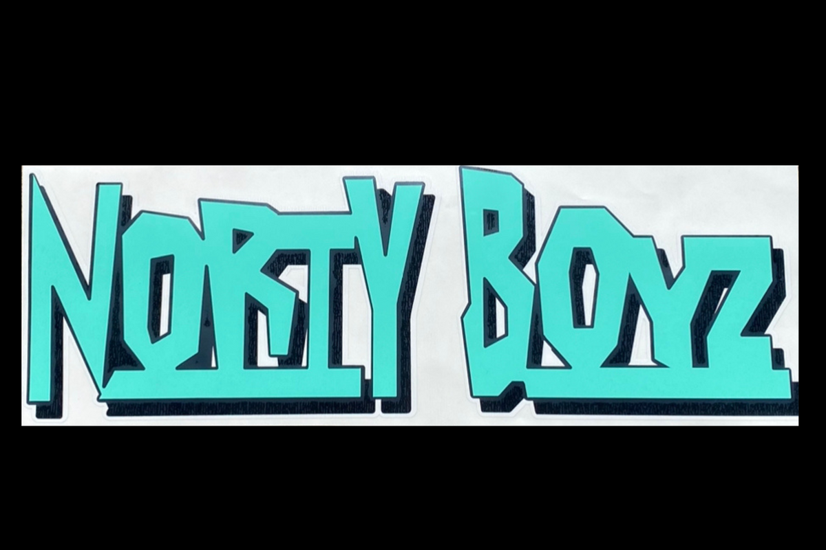 AQUA NORTYBOYZ STICKER - LARGE – Norty Boyz