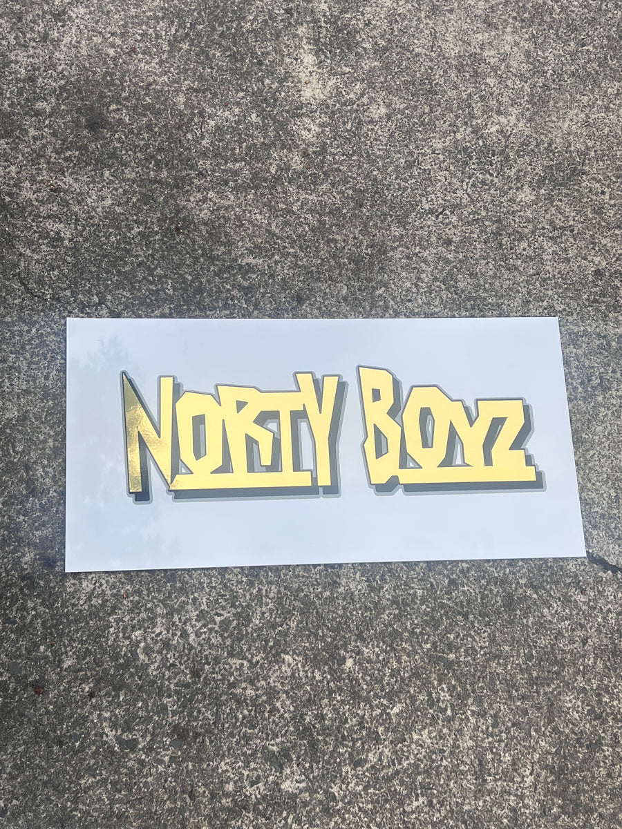 GOLD NORTYBOYZ STICKER - LARGE – Norty Boyz